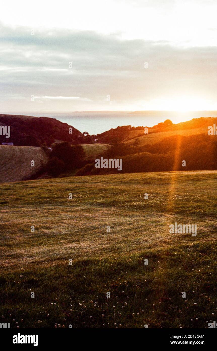 Sunset,Hope Cove, Devon, England, United Kingdom Stock Photo - Alamy