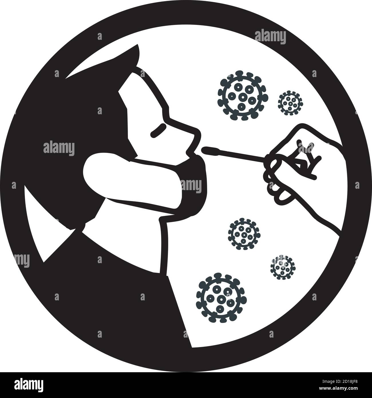 Swab nasal test Stock Vector Images - Alamy