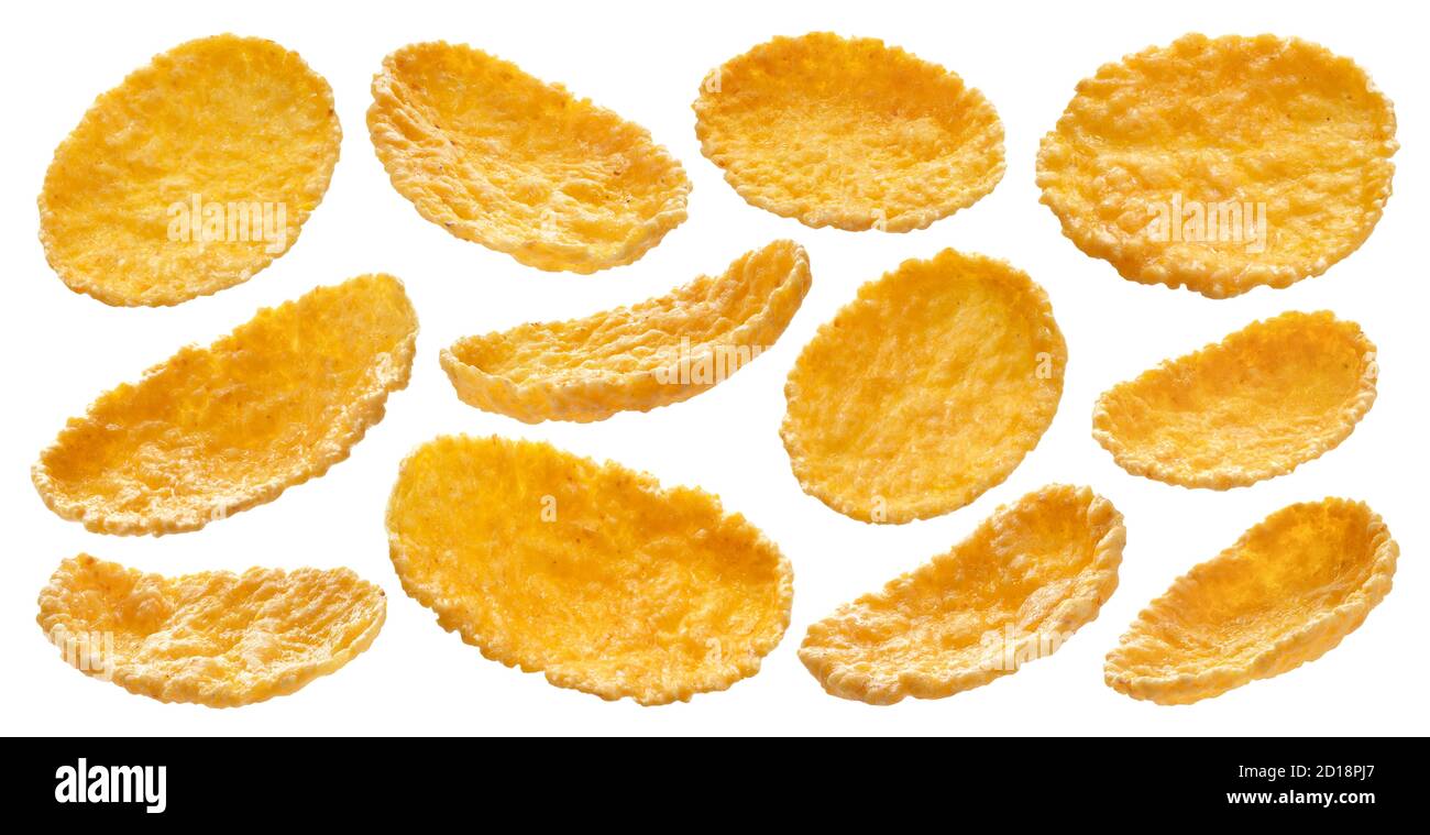 Corn flakes isolated on white background Stock Photo - Alamy
