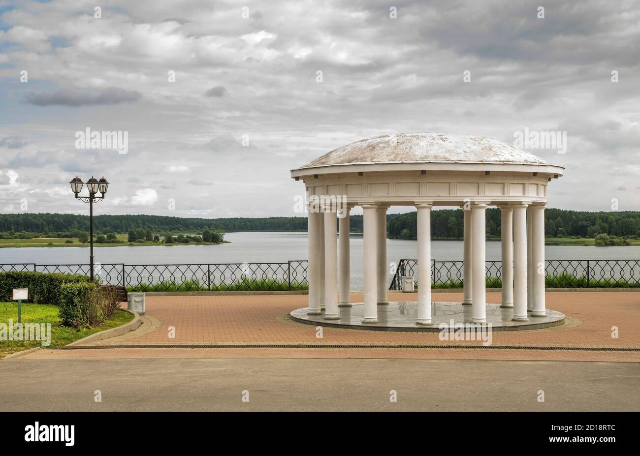 Rotunda at embankment of Volga river in Myshkin. Russia Stock Photo - Alamy