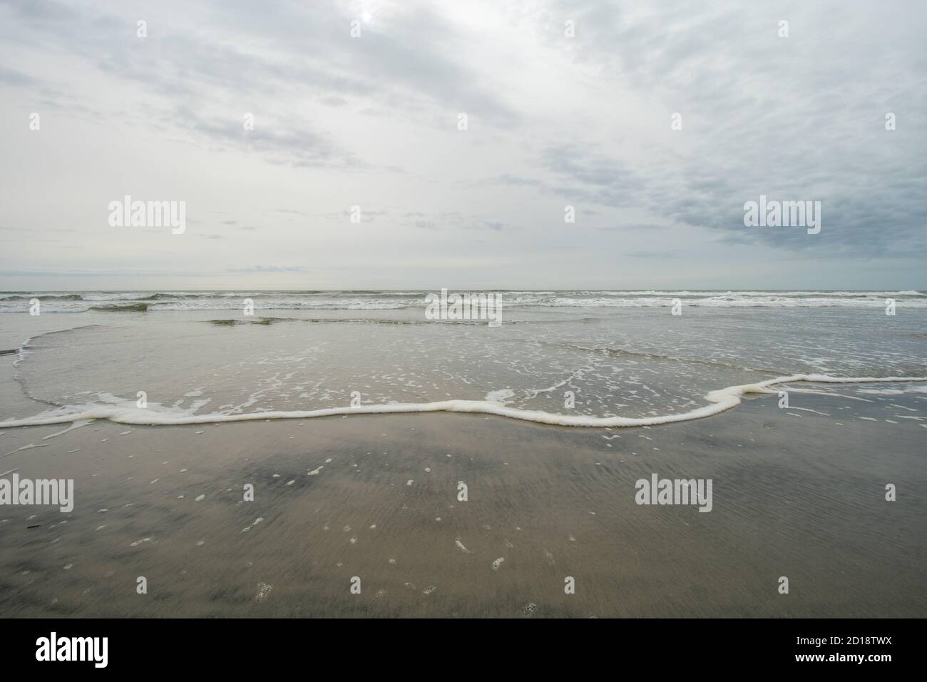 A View of the Horizon Over the Ocean at the Beach on an Overcast Sky ...