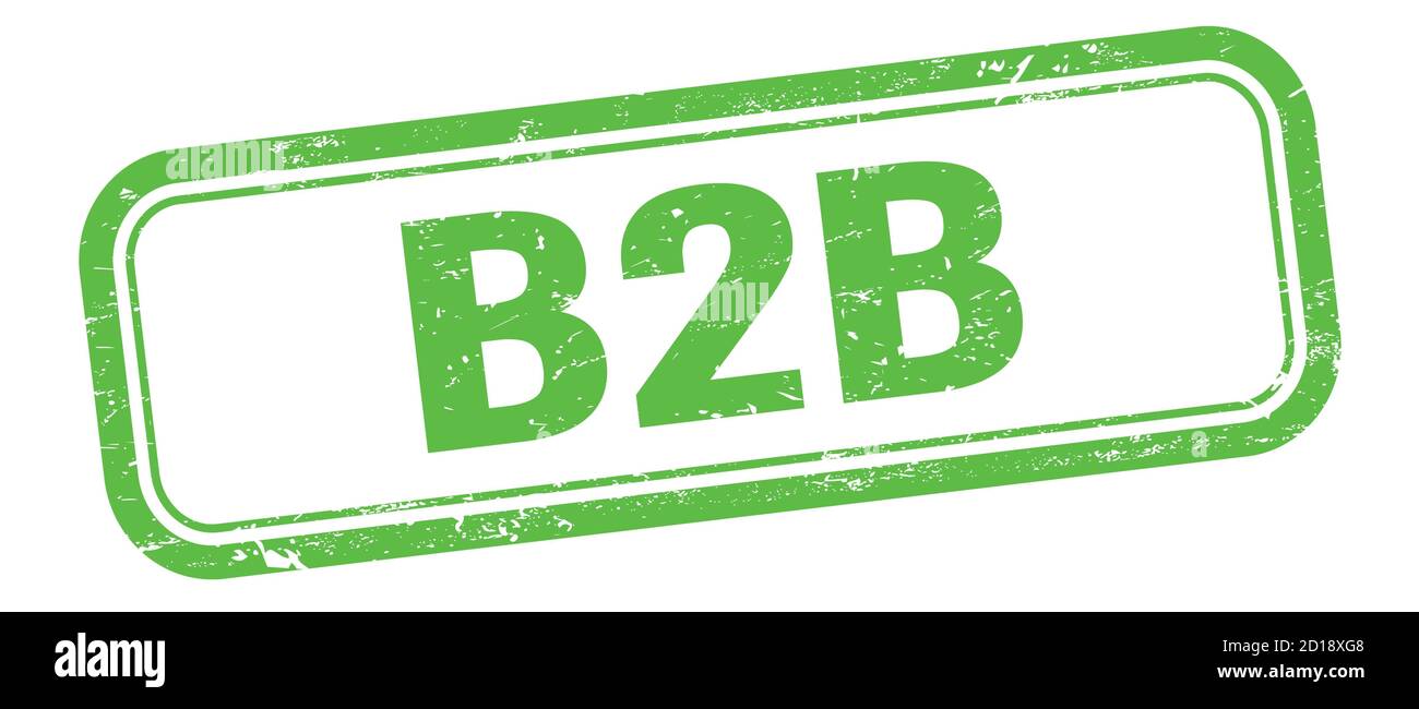 B2B text on green grungy vintage rectangle stamp Stock Photo - Alamy