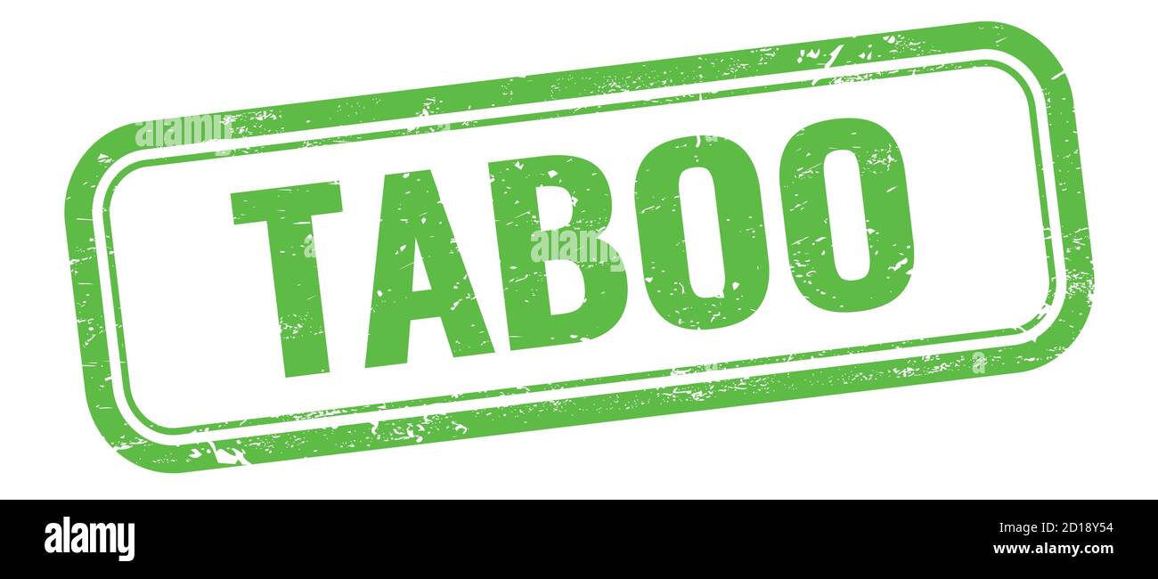TABOO text on green grungy vintage rectangle stamp Stock Photo - Alamy
