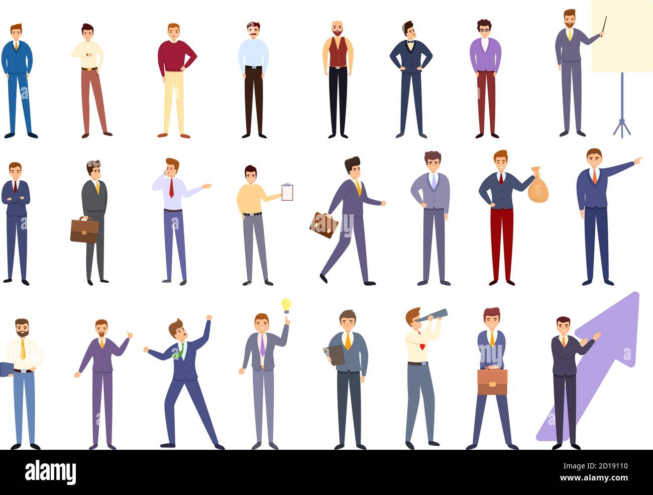Successful businessman icons set. Cartoon set of successful businessman ...