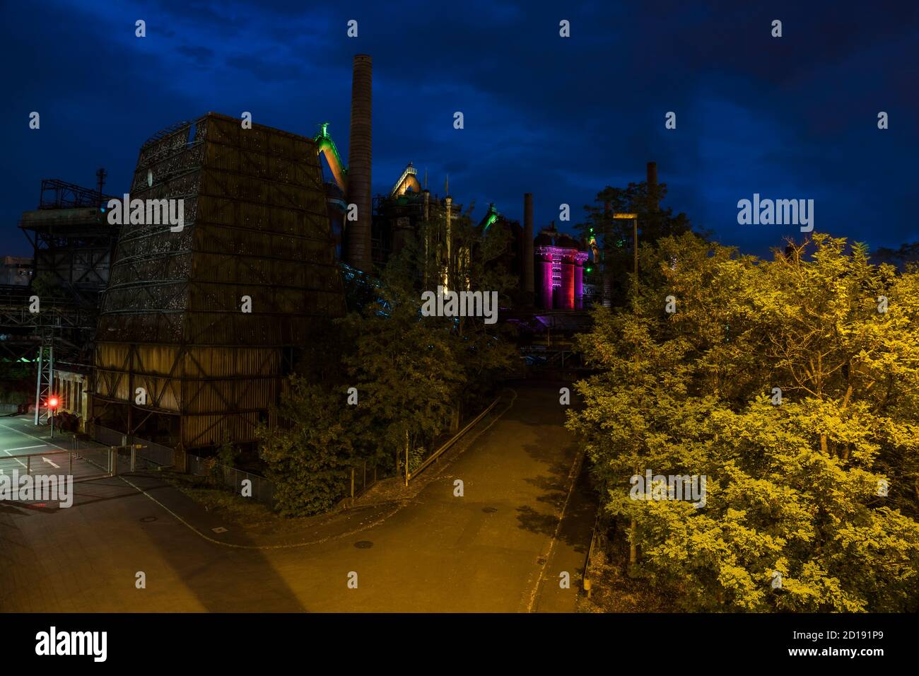 historic steelworks at night Stock Photo - Alamy
