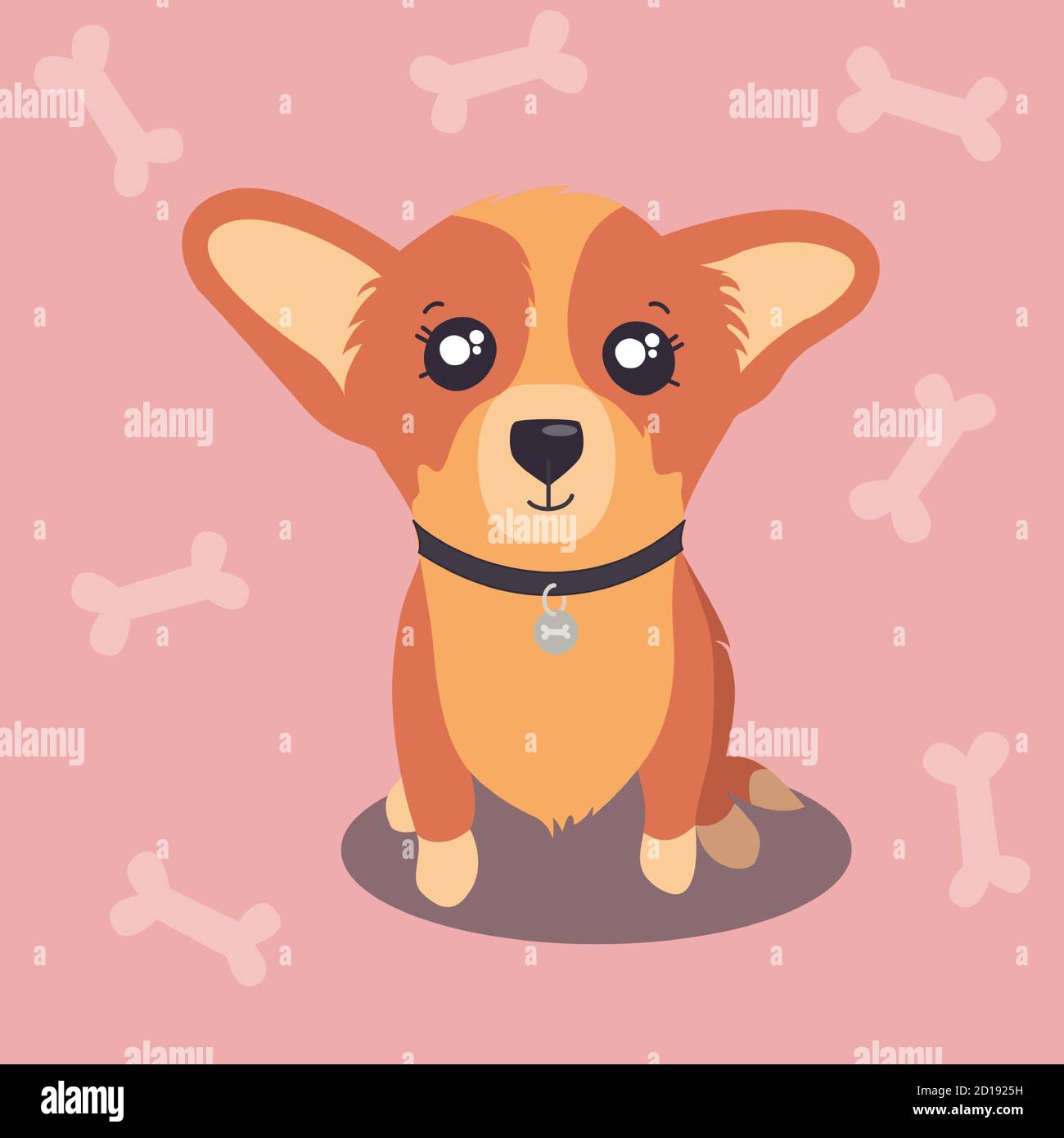 Pink Dog Bone Cartoon