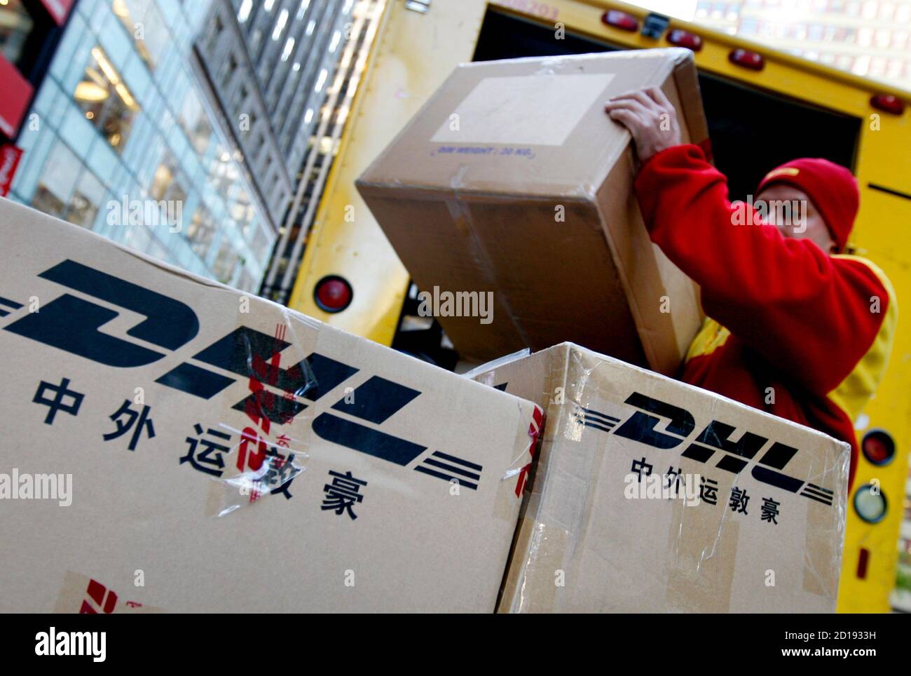 Dhl boxes hi-res stock photography and images - Alamy