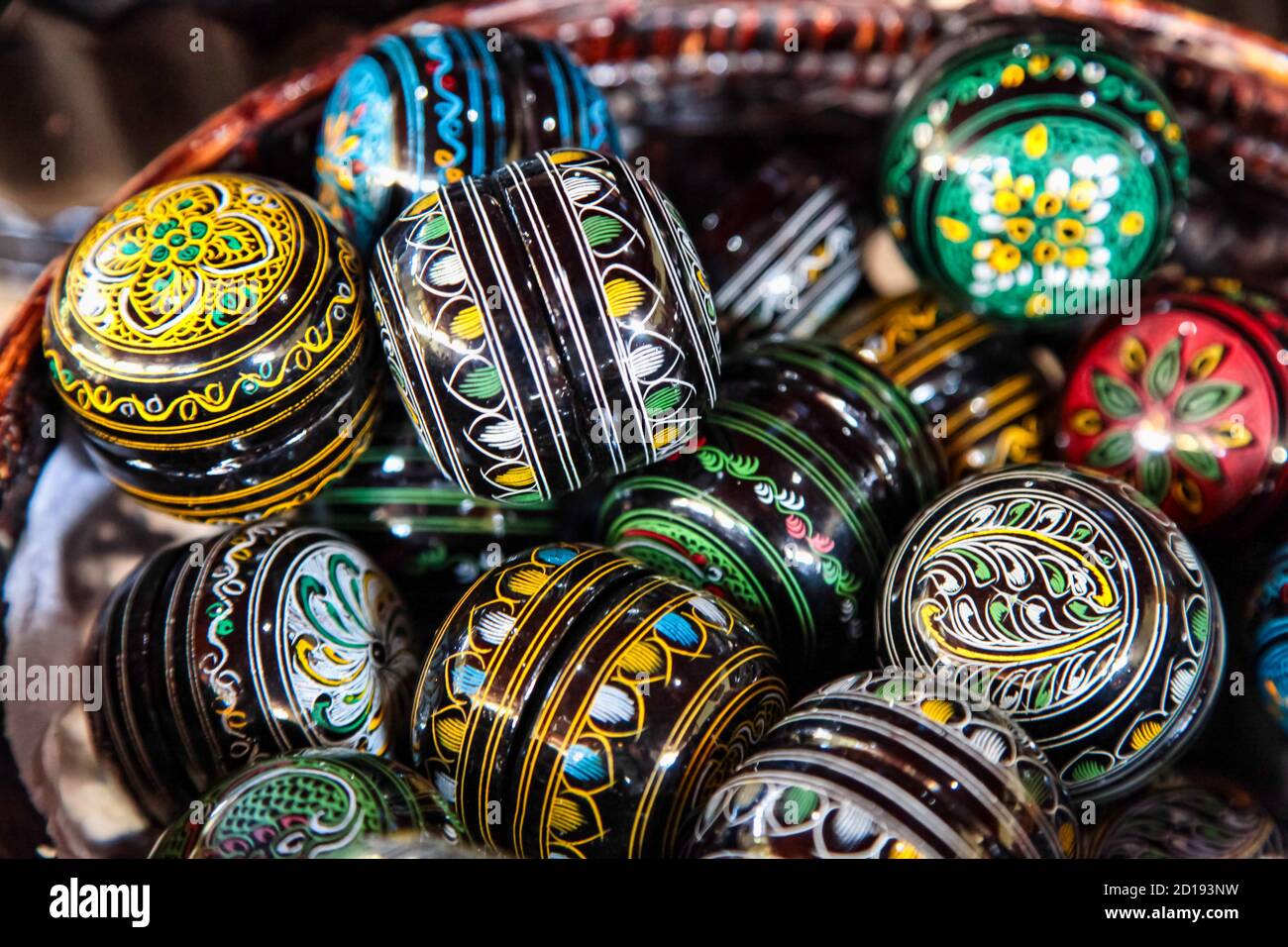 Traditional lacquer ware on sale at the factory shop in Myanmar former ...