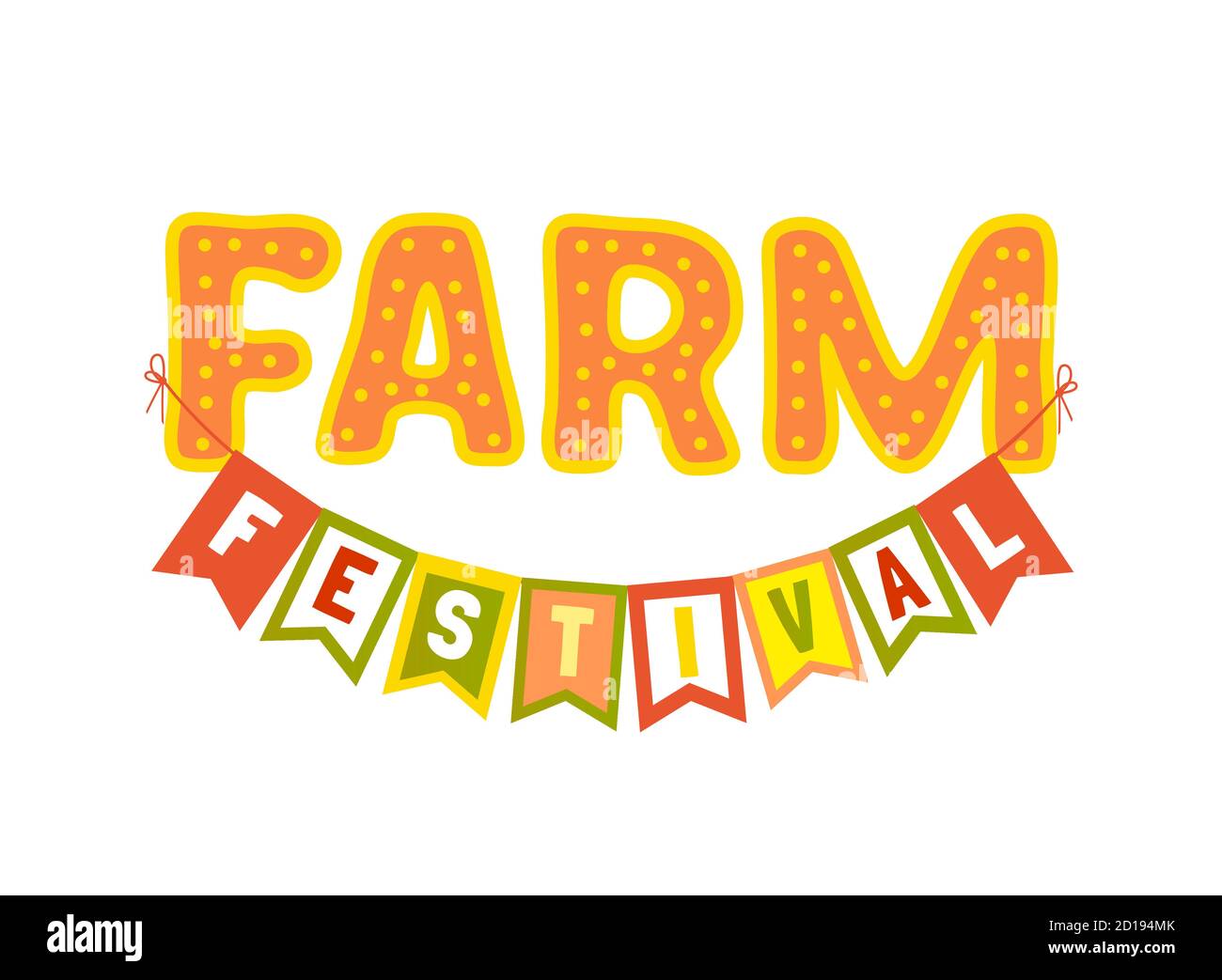 Farm festival simple flat color typography poster Stock Vector Image ...