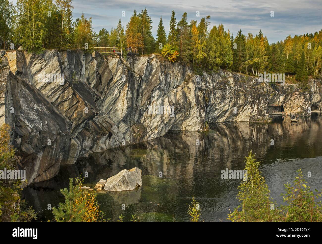 Grand marble canyon in Mountain Park Ruskeala. Republic of Karelia ...