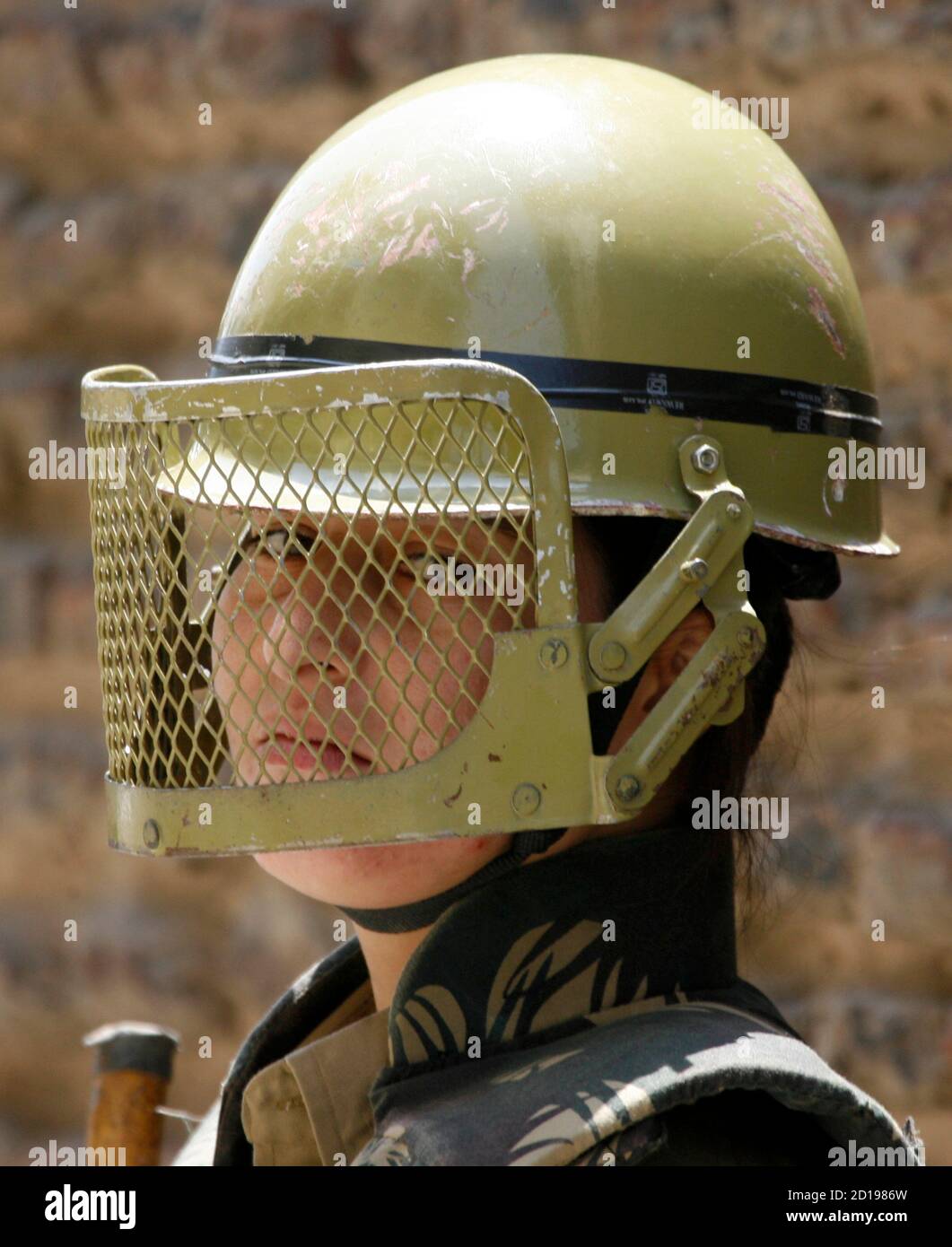 Indian police helmet hi-res stock photography and images - Alamy