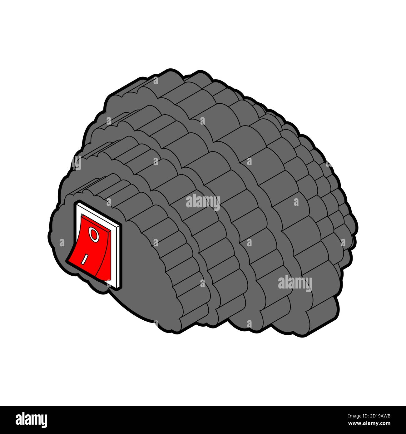 Brain and switch. Off brains. vector illustration Stock Vector Image ...