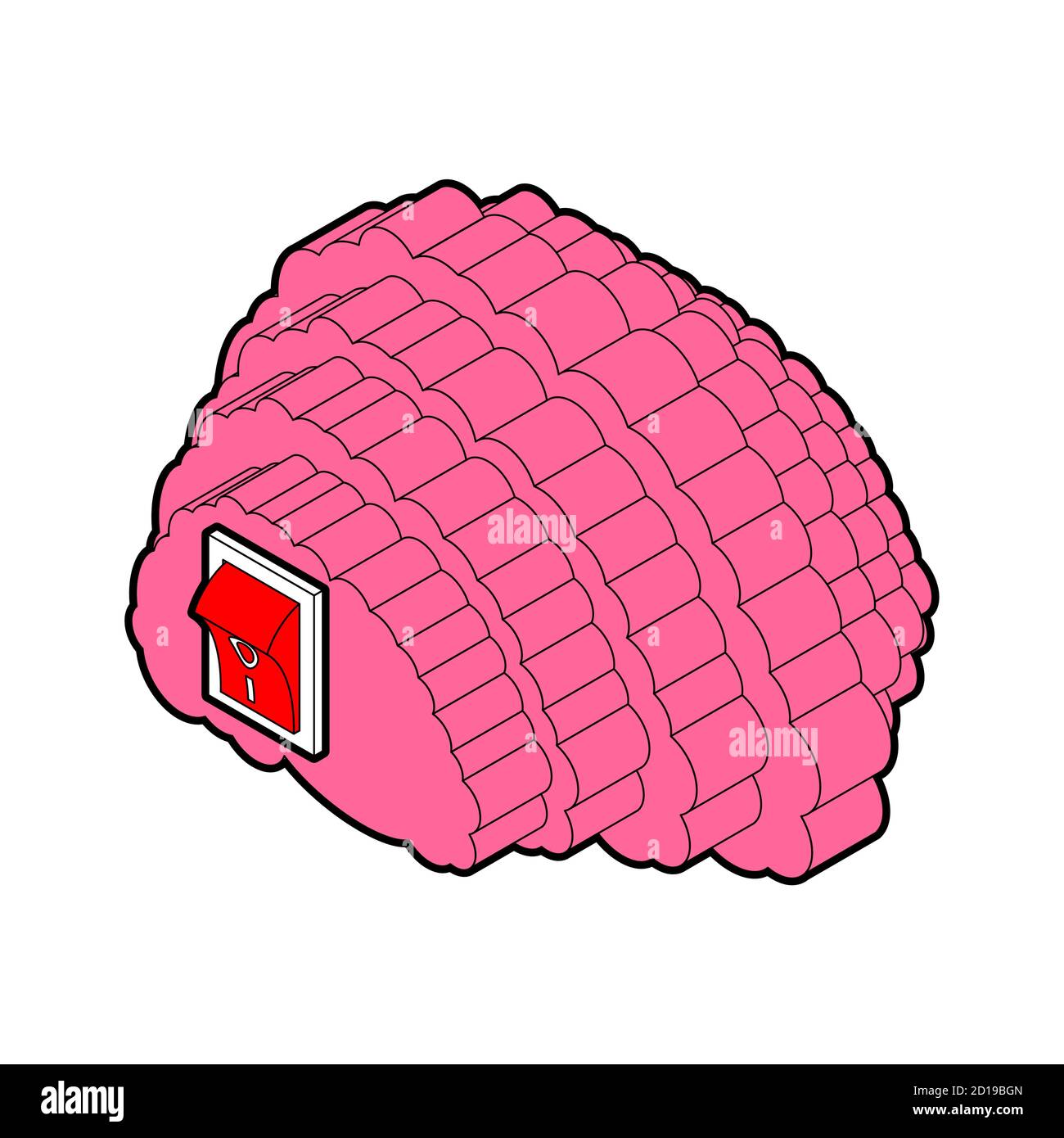 Brain and switch. Included brains. vector illustration Stock Vector ...