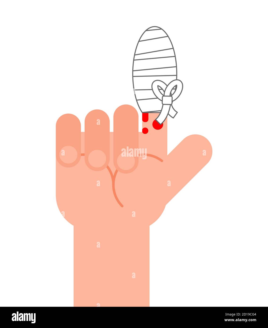 Bandaged finger isolated. Injury finger vector illustration Stock ...