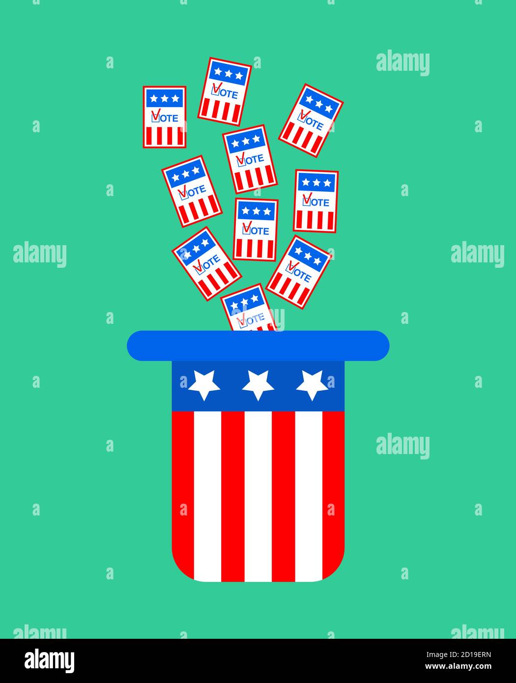Uncle sam's hat vote in USA. Voting Symbols America. Ballot paper Stock ...