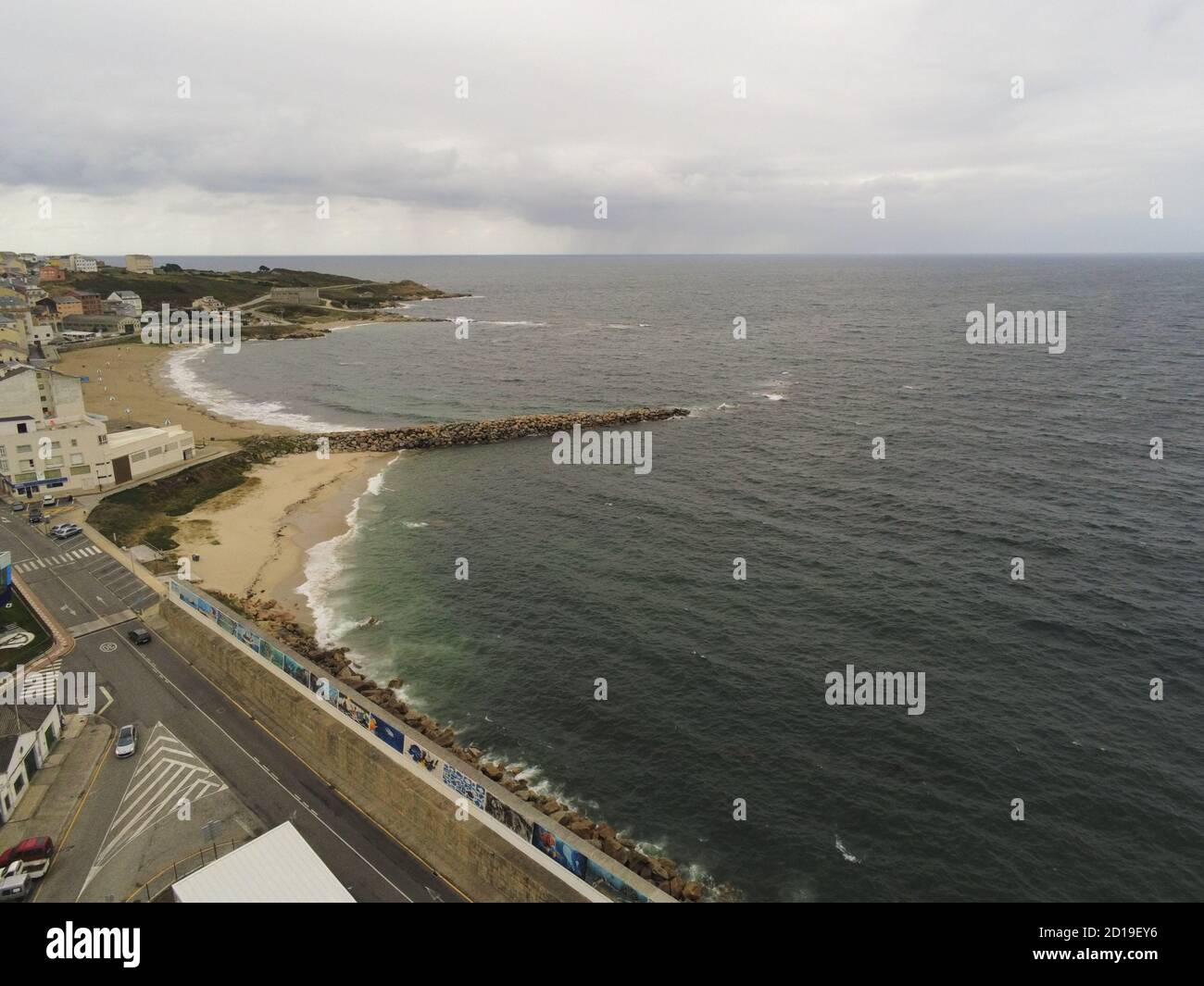 Aerial view of Burela Coast de Galicia Spain Stock Photo - Alamy