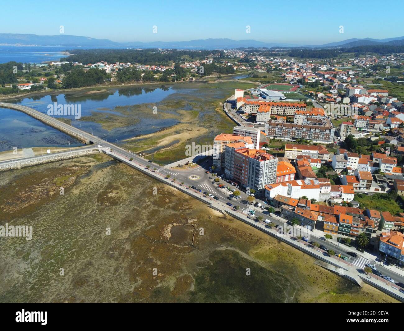 Cambados. beautiful coastal village of Galicia.Spain. Aerial Drone ...