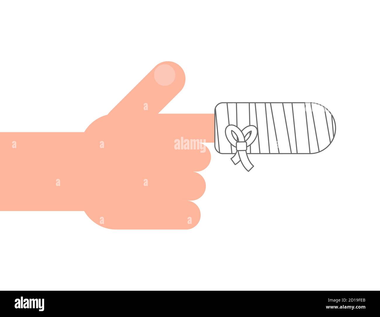 Bandaged finger isolated. Injury finger vector illustration Stock ...