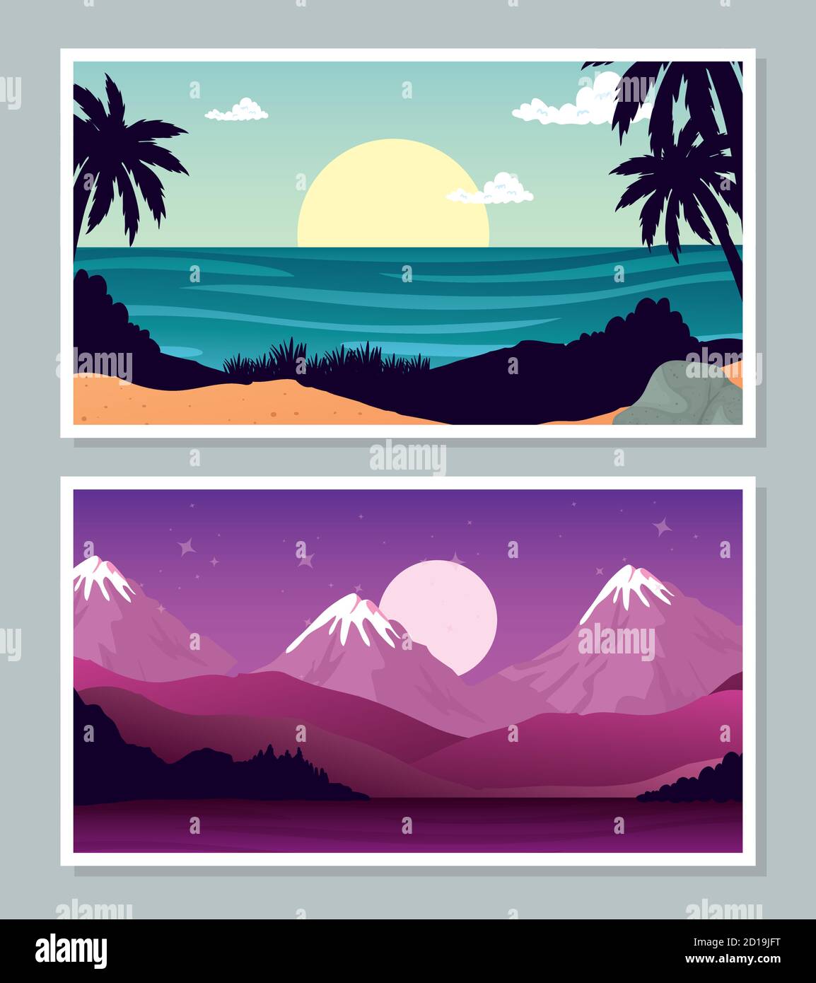 landscape banners collection vector design Stock Vector Image & Art - Alamy