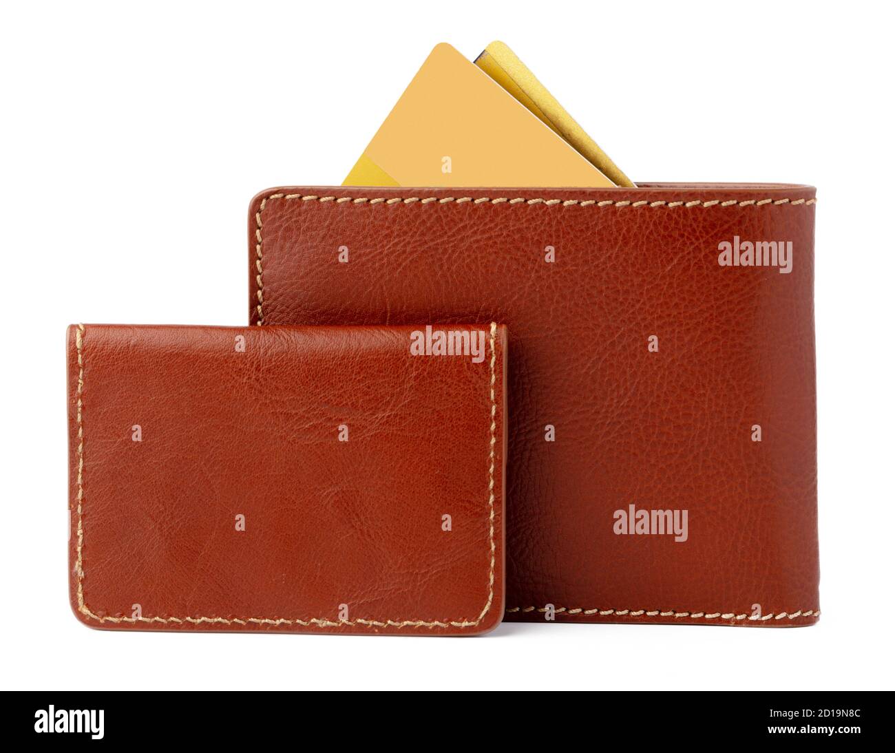 Brown shiny wallet isolated on white background Stock Photo - Alamy