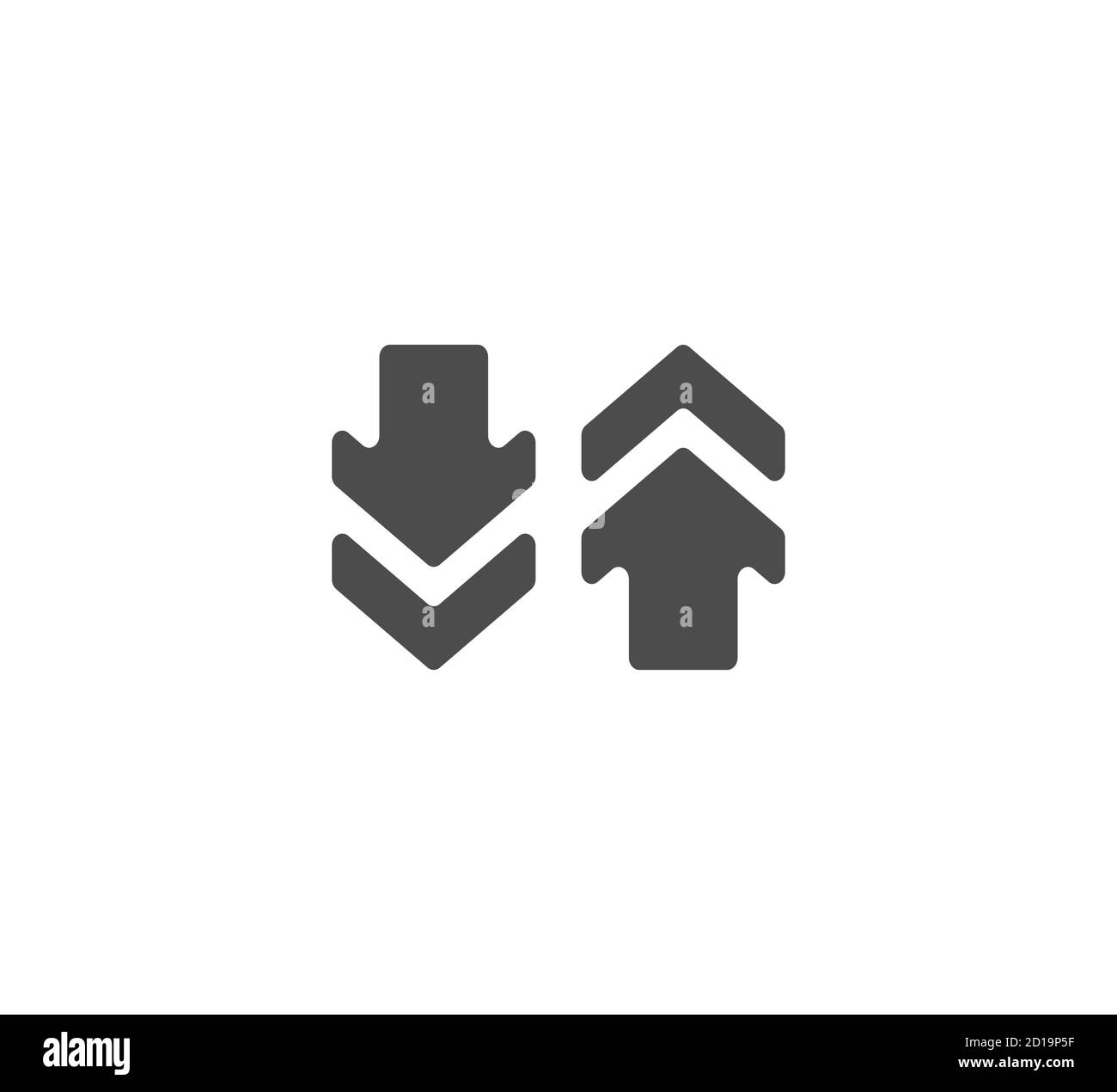 Downward arrow icon blue Cut Out Stock Images & Pictures - Alamy