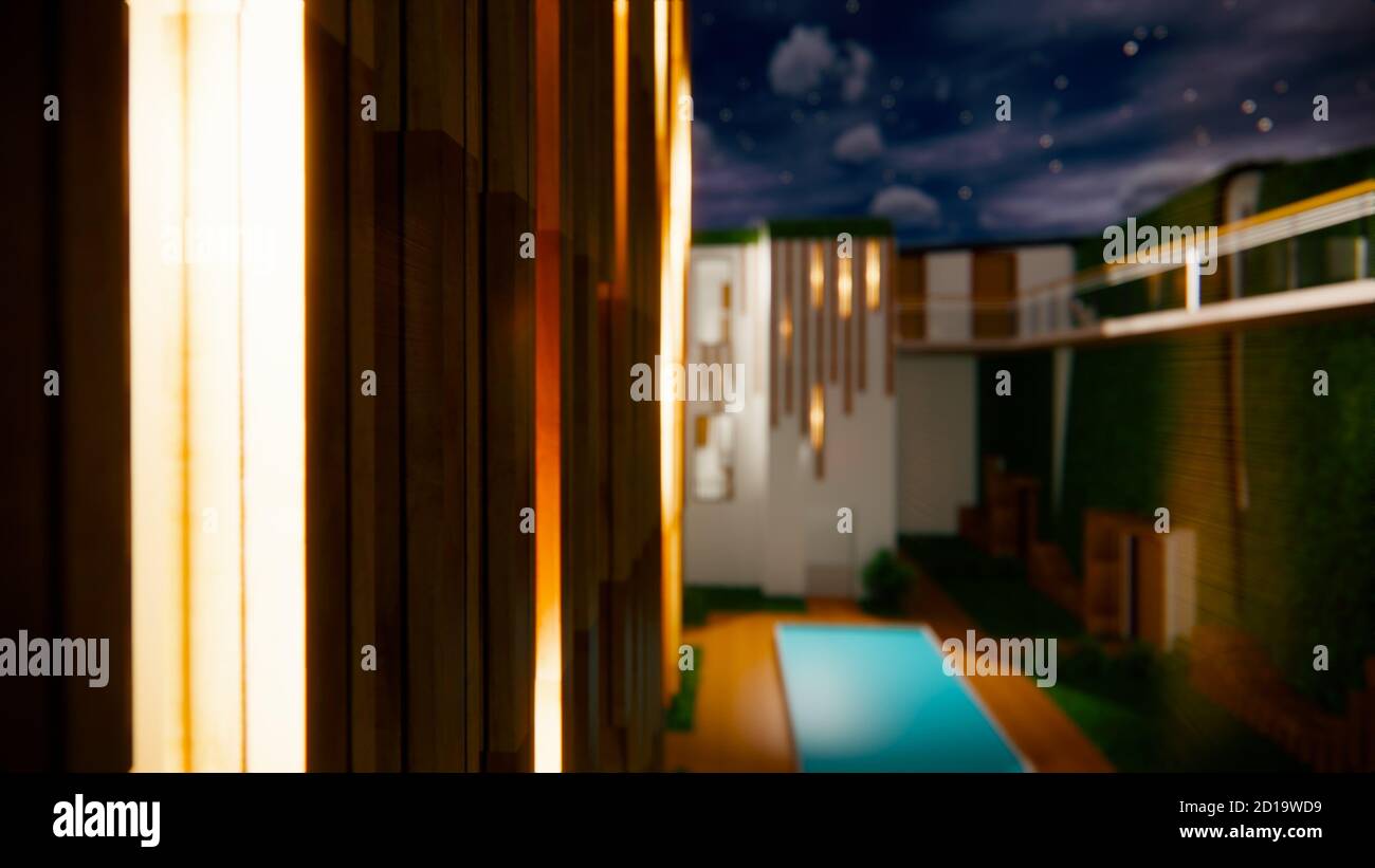 Enscape conceptual mixed-use architectural rendering of green building ...