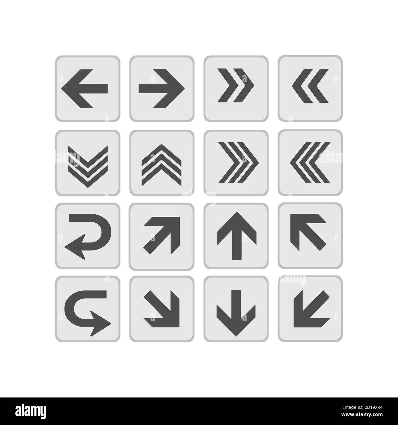Large vector set of directional arrows on isolated Stock Vector Image ...
