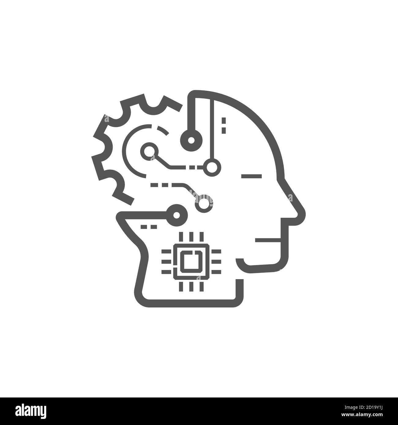 Artificial Intelligence. The image of human head with integration Stock ... Artificial Intelligence. The image of human head with integration Stock ...