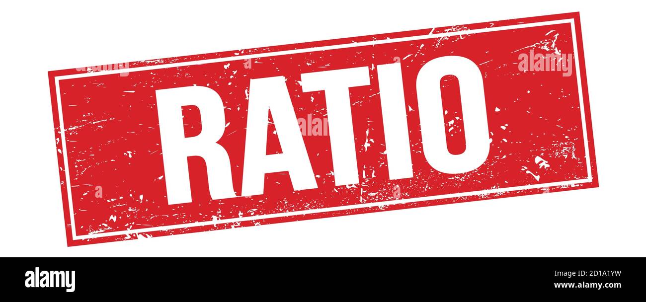 RATIO text on red grungy rectangle stamp sign Stock Photo - Alamy