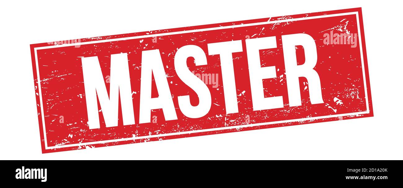 MASTER text on red grungy rectangle stamp sign Stock Photo - Alamy