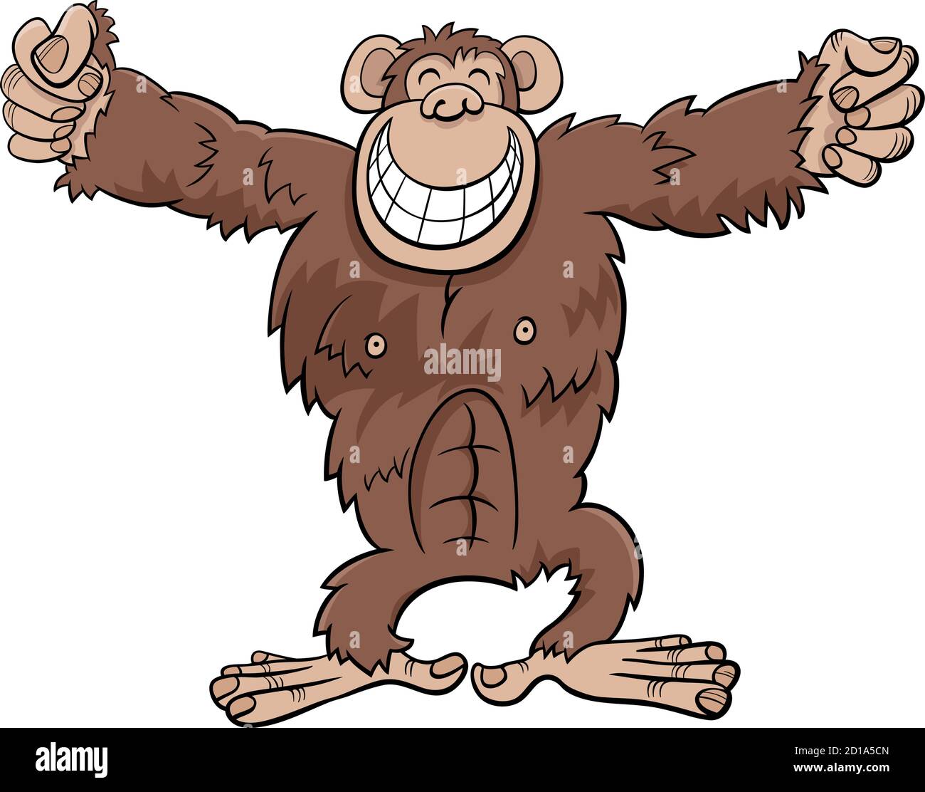 Cartoon Illustration of Funny Gorilla Ape Wild Animal Character Stock ...