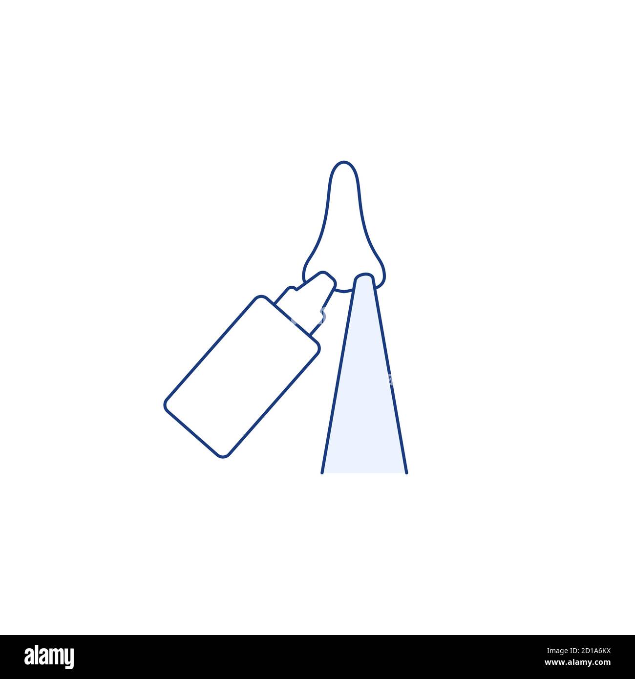 Nasal wash line icon isolated on white. Nose clean Stock Vector Image ...