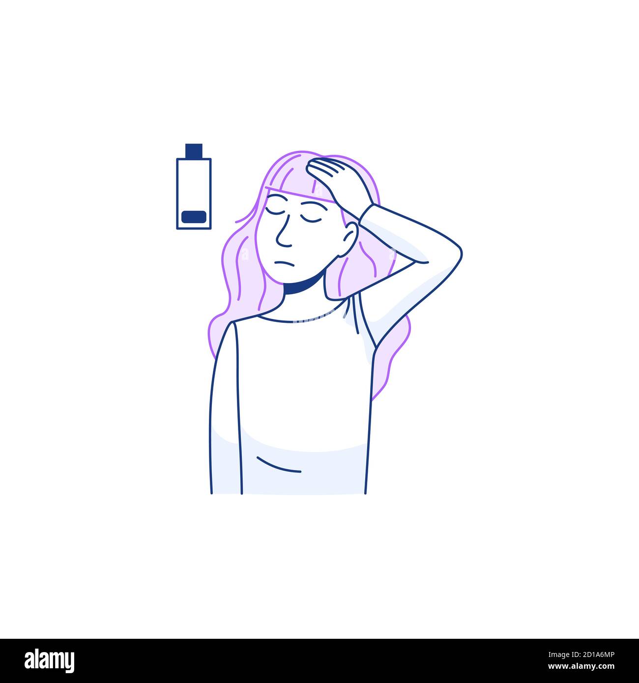 Woman pain headache female migraine stress sadness head Stock Vector ...