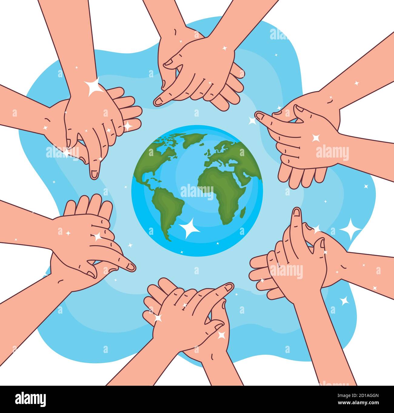 Global handswashing day and hands washing with world vector design ...