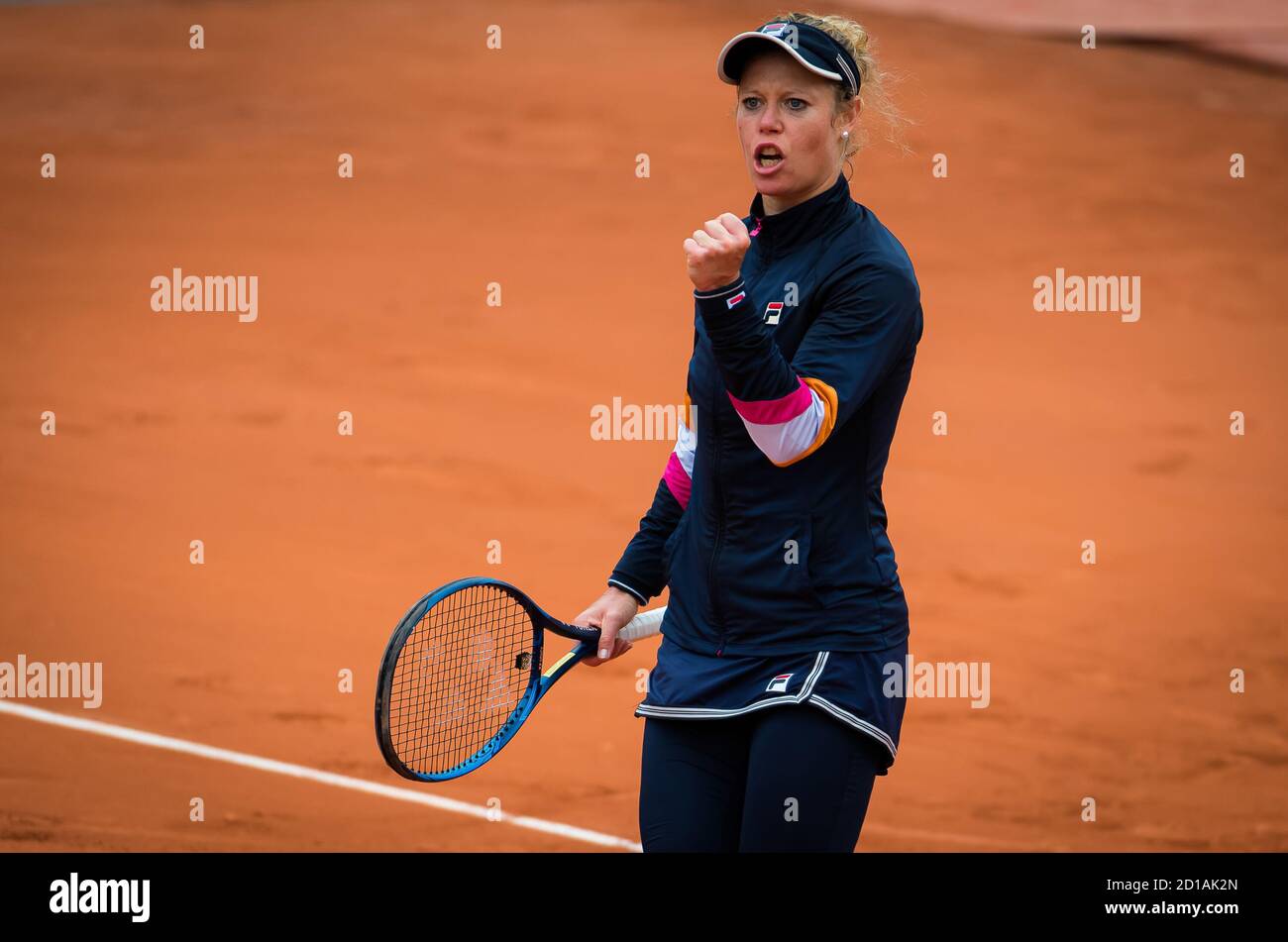 Paris, France. 5th October, 2020. Laura Siegemund of Germany in action ...