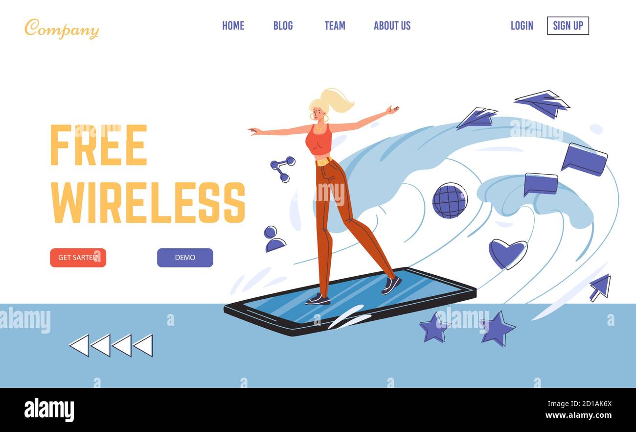 Wireless free wi-fi public hotspot landing page Stock Vector Image ...