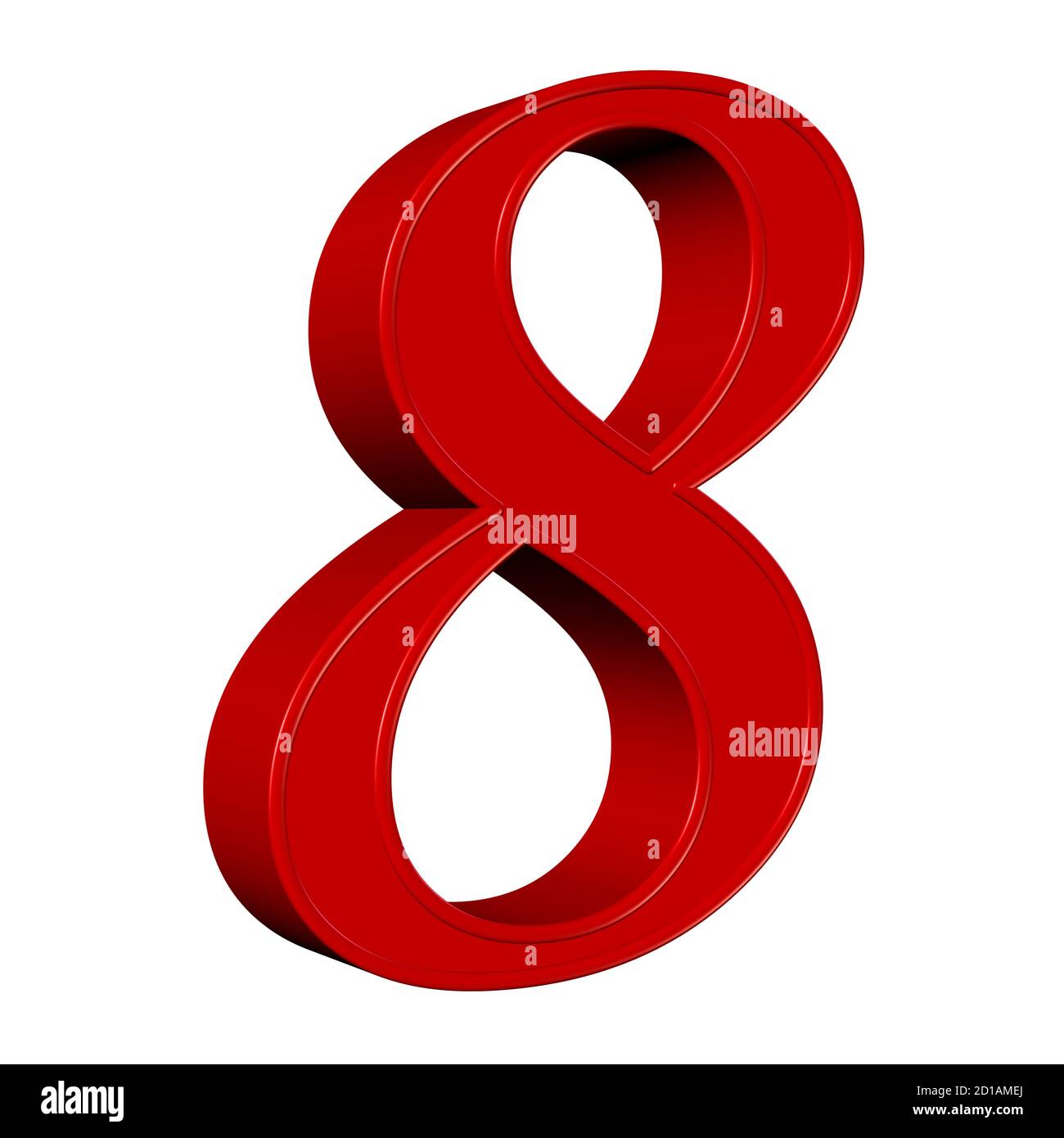 Red digit eight against white background Stock Photo - Alamy