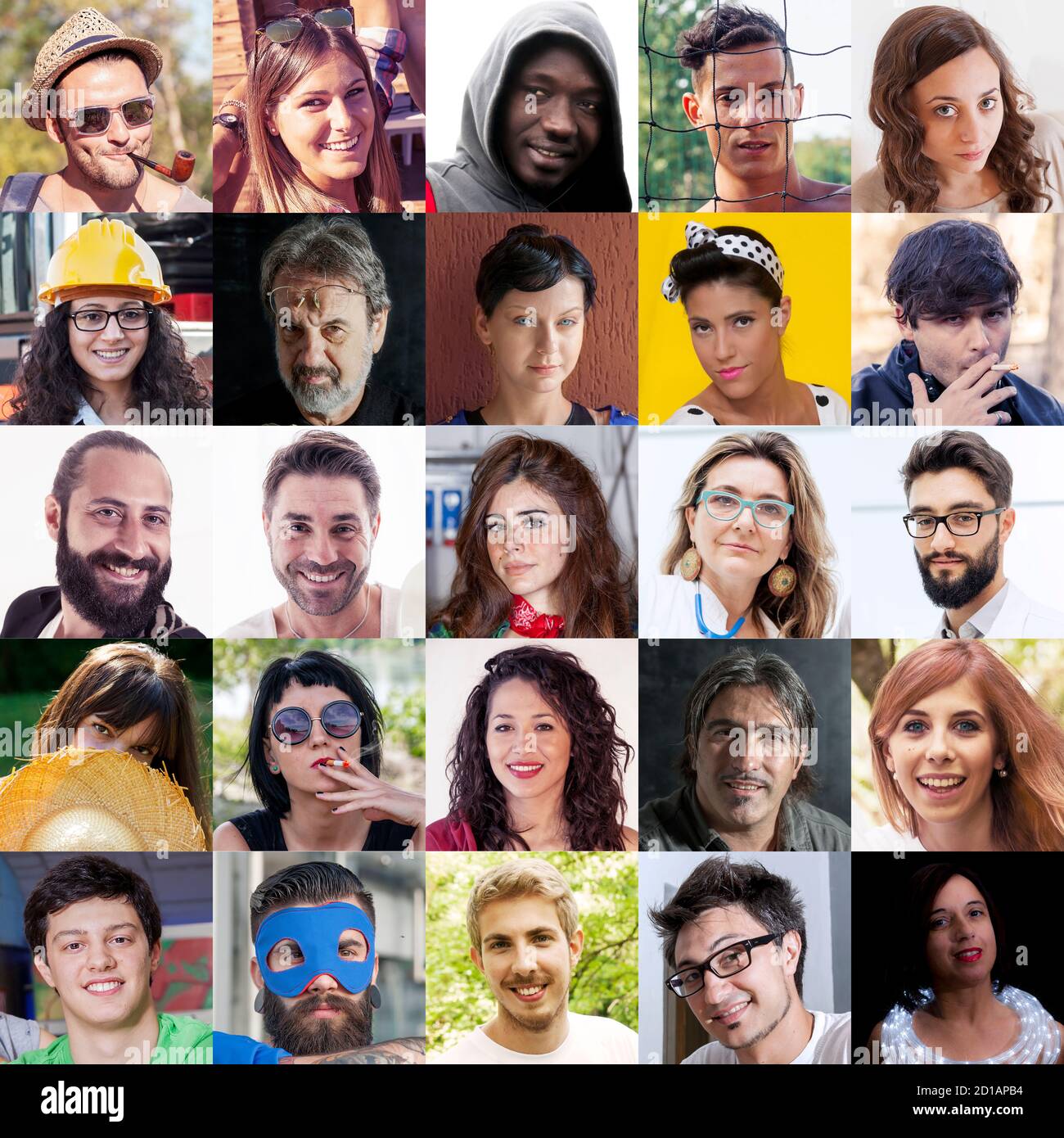 faces composition of people with different expressions Stock Photo - Alamy