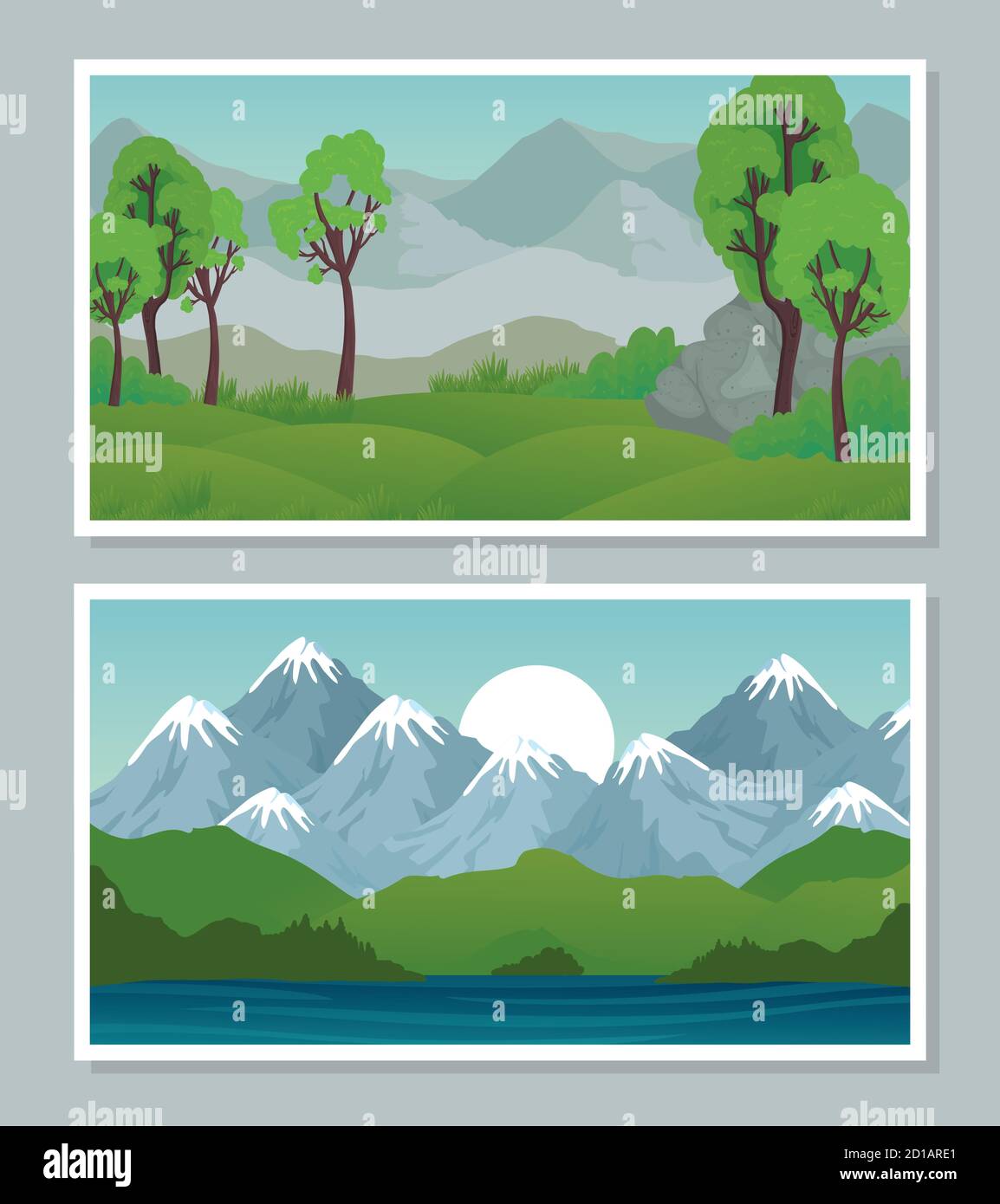 landscape banners set vector design Stock Vector Image & Art - Alamy
