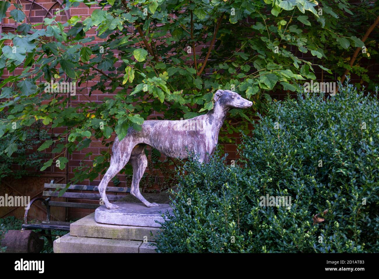 New York City / USA - October 3 20 2020: dog sculpture in Elizabeth ...