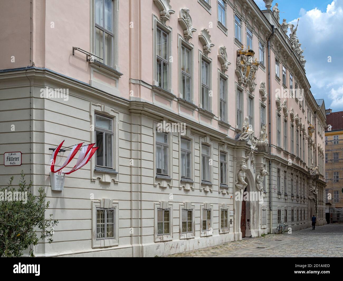 VIENNA, AUSTRIA - JULY 14, 2019: The front facade of the Bohemian Court ...