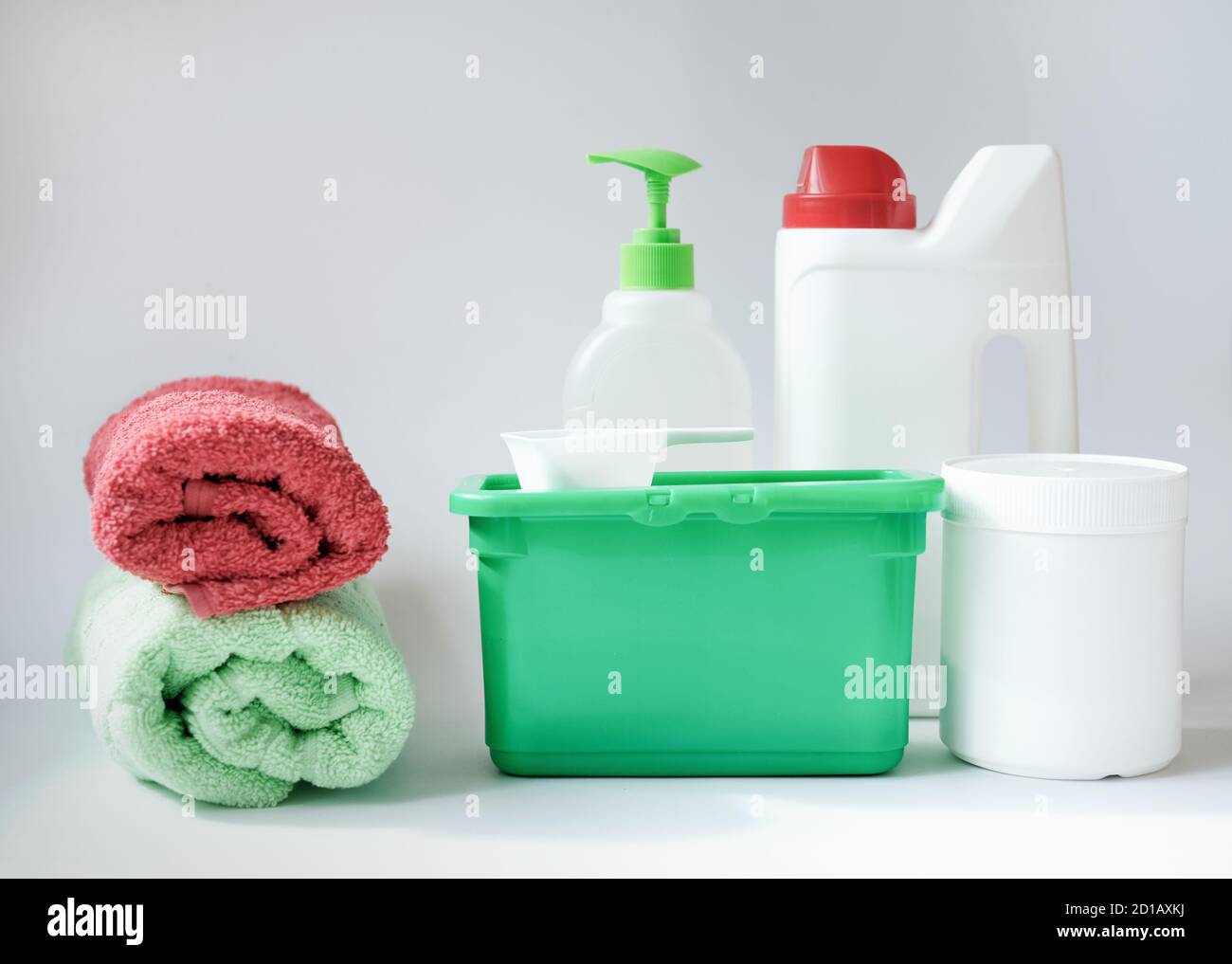 washing detergents in different forms. gel capsules container, washing ...