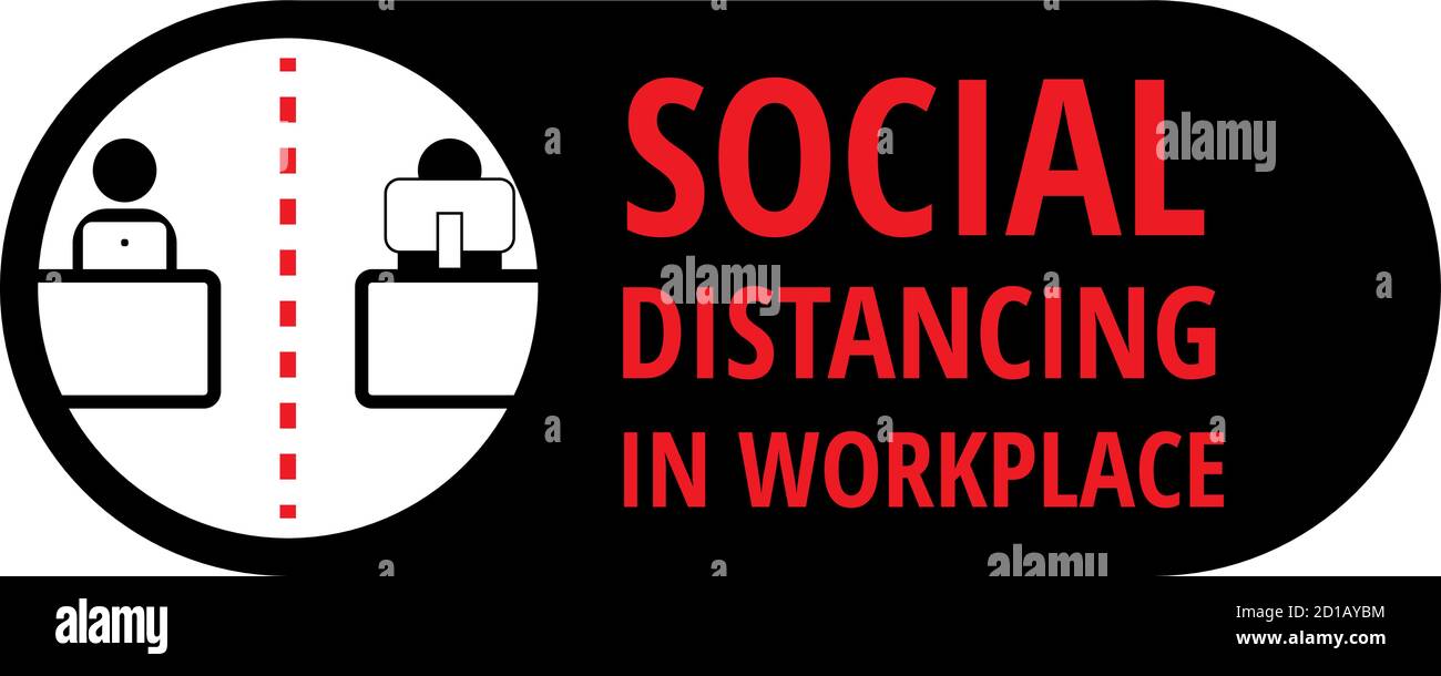 Keep social distance between workplace colleagues Stock Vector Image ...