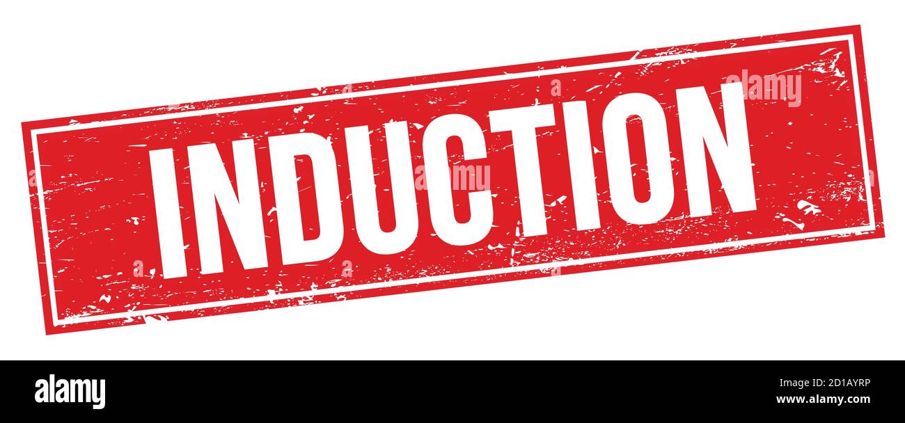 INDUCTION text on red grungy rectangle stamp sign Stock Photo - Alamy