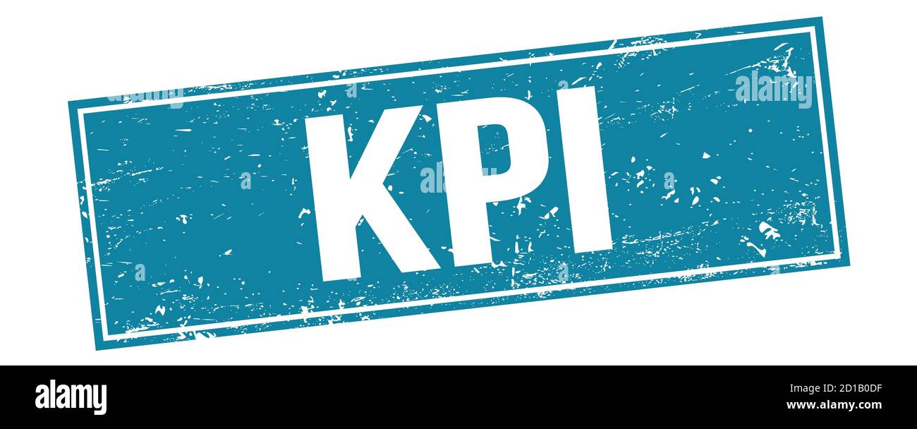 KPI text on blue grungy rectangle stamp sign Stock Photo - Alamy