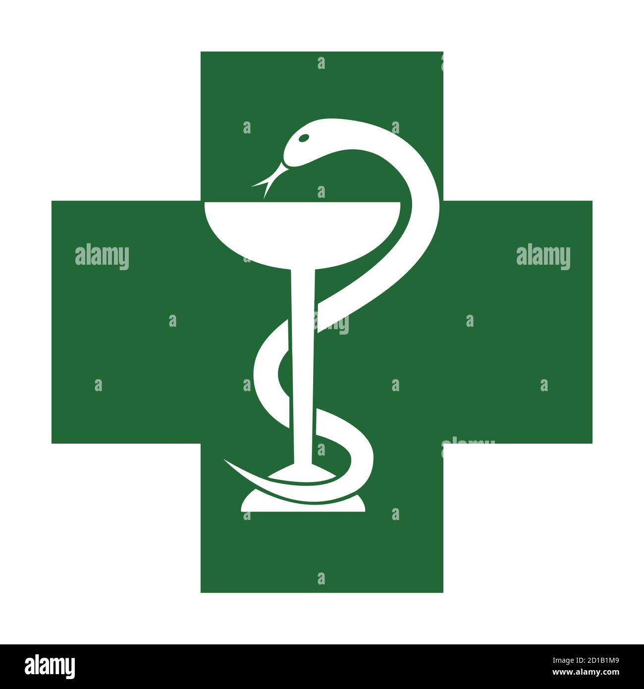 Vector illustration of a pharmacy logo with Aesculapian snake Stock ...