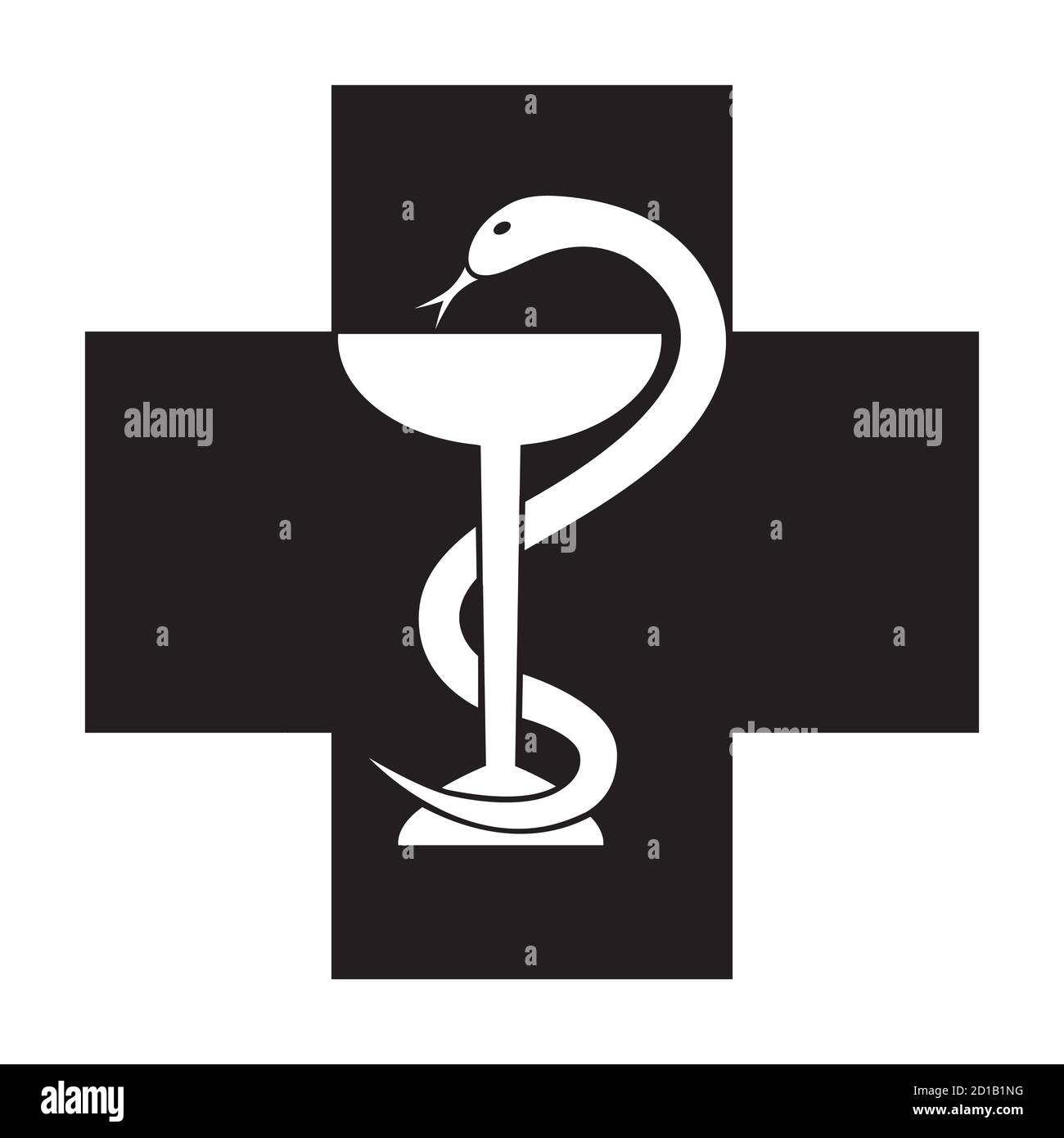 Vector illustration of a pharmacy logo with Aesculapian snake Stock ...