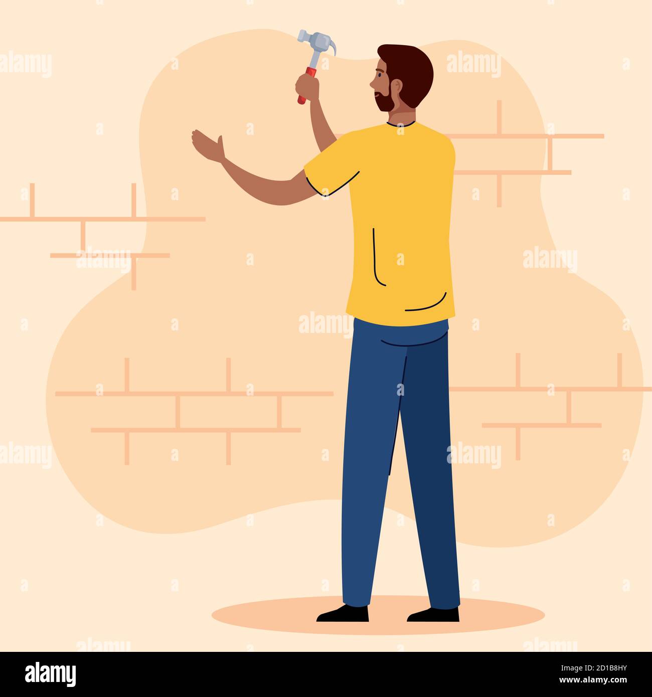 Boy with hammer Stock Vector Images - Alamy