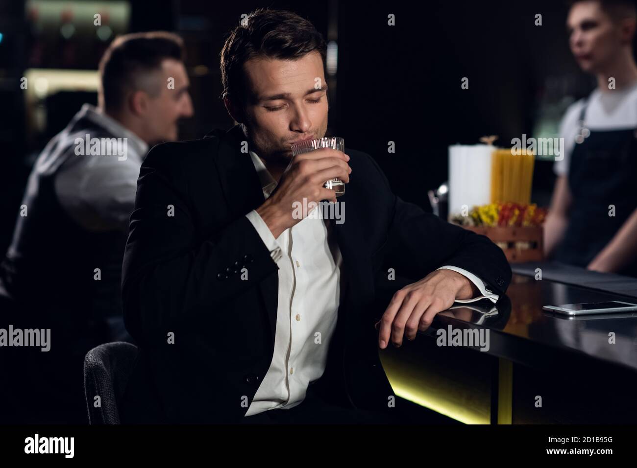 Portrait drunk man bar counter hi-res stock photography and images - Alamy