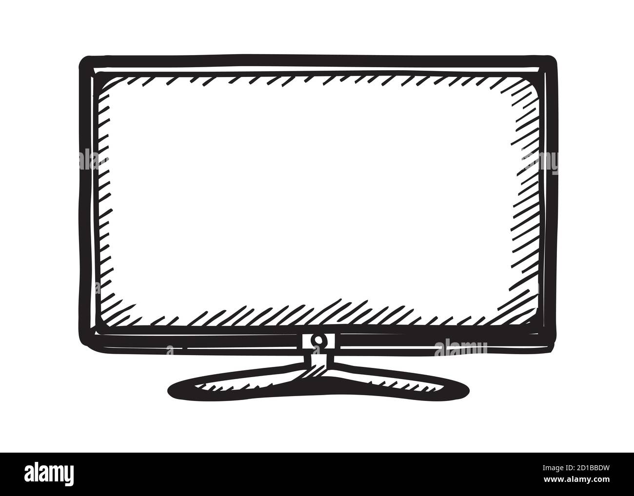 Illustration of a flat screen TV in sketch style Stock Vector Image ...